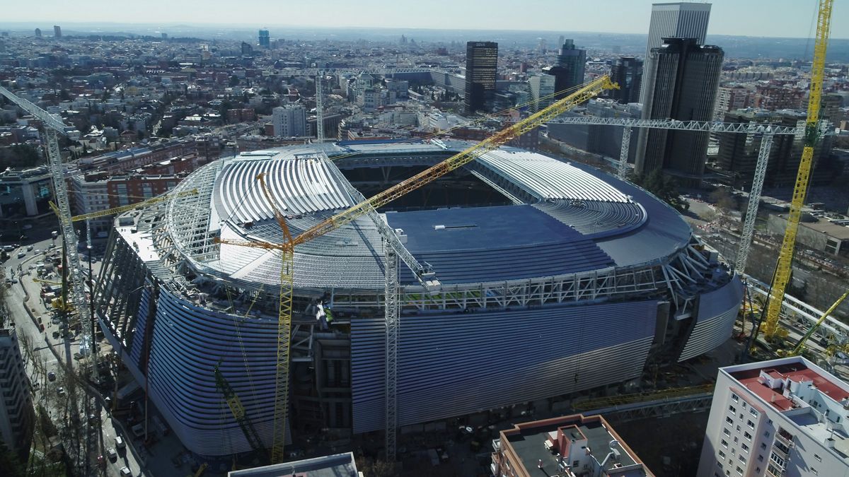 Incredible progress on Bernabéu construction works for Real Madrid's ...
