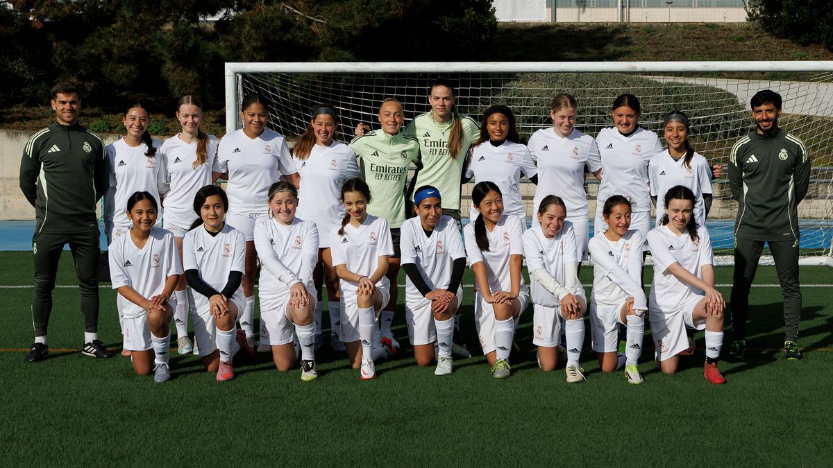 Hanna Bennison and Bella Andersson visit participants of a Real Madrid ...