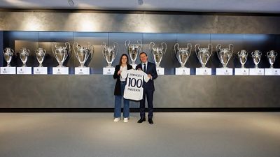 Zornoza, 100 appearances for Real Madrid