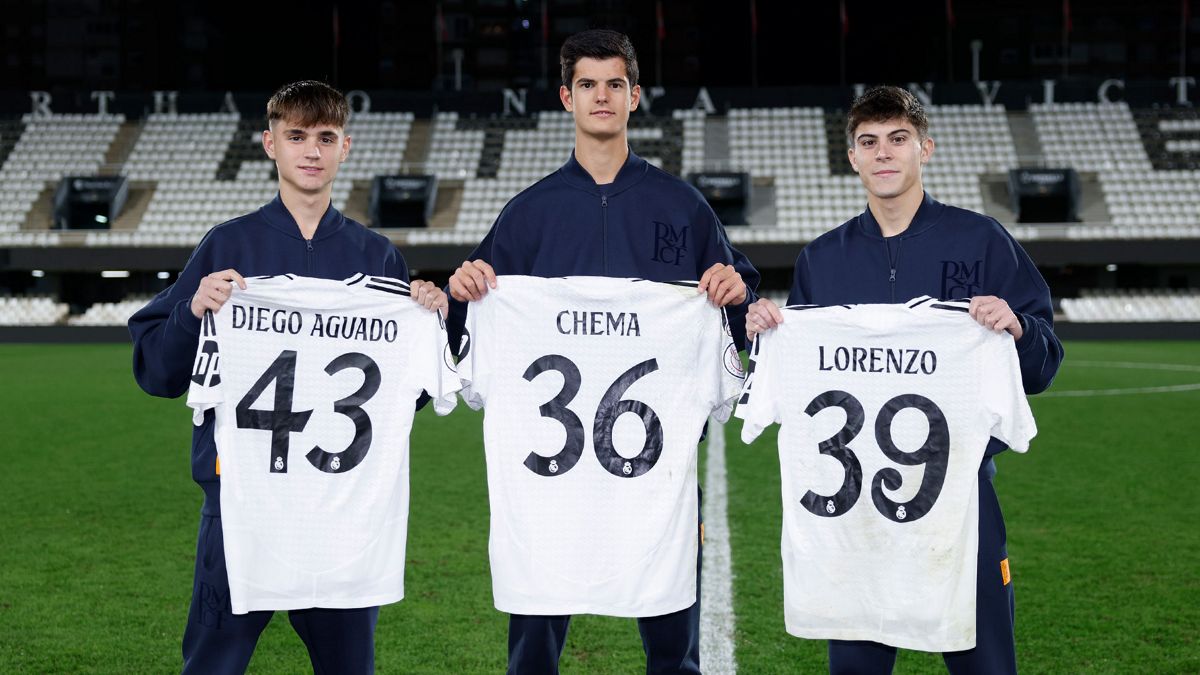 Lorenzo, Diego Aguado and Chema make their competitive Real Madrid debuts